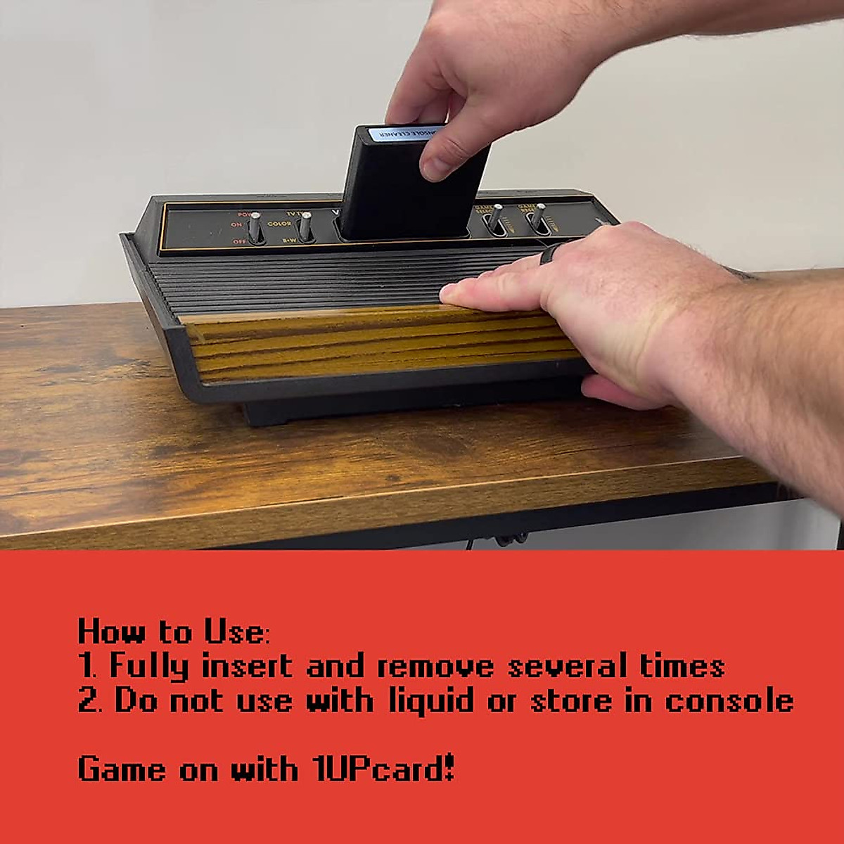 1UPcard Console Cleaner Compatible with Atari 2600 Video Game System
