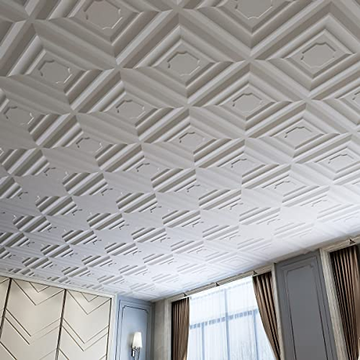 Art3d Drop Ceiling Tiles 24x24, Pack of 12pcs in White