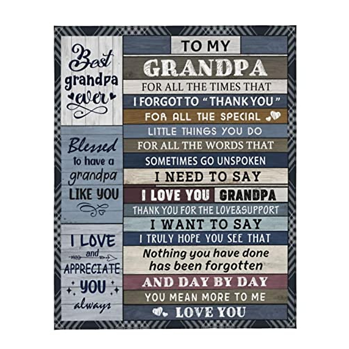 CIUGOIG Gifts for Grandpa Blanket Retirement Gift from Granddaughter Flannel Throw Blankets 50"X60"