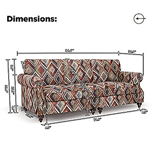 HONBAY Upholstered Sofa 3 Seater Couch with Rolled Arms, Traditional Sofa Couch with Nailhead Trim Sofa for Living Room