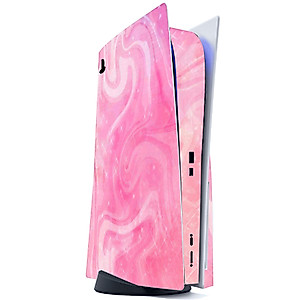 PlayVital Psychedelic Pink Full Set Skin Decal for ps5 Console Disc Edition, Sticker Vinyl Decal Cover for ps5 Controller & Charging Station & Headset & Media Remote