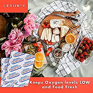 Lexonix 300cc (100 Pack) Food Grade Oxygen Absorbers for Food Storage, (5 Pcs Pack of 20 sets) for Vacuum Seal or Mylar Bag Food Storage Keep Food Fresh Anti Oxygen Absorbing Packets (300cc)