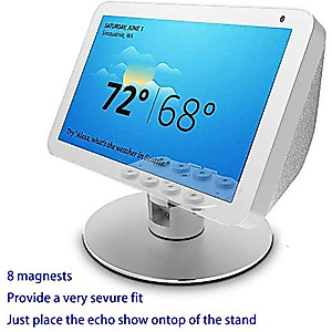 ATOPKUWAR Stand for Amazon Echo Show 8, Echo Show 8 Adjustable Stand, Horizontal 360 Rotation Longitudinal Angle Change Echo Show 8 White MY012-02