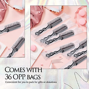 Lauwell 36 Pcs Hair Brushes in Bulk for Homeless, Disposable Hair Brushes Nylon Bristles Detangling Brush for Curly Wet and Dry Hair for Shelter, Hotel(Black)