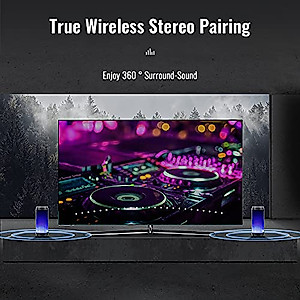 ELEHOT Direct Bluetooth Speakers Portable Wireless Speaker with True Wireless Stereo and Dual Pairing Stereo Loud Volume Color Change Mode (Blue)