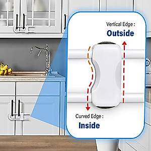 Baby Proofing Cabinets,Cabinet Locks for Babies,U-Shaped Child Locks for Cabinets, Child Proof Cabinet Latches,Child Safety Cabinet Locks with Adjustable by SPISPI (Pack of 2)