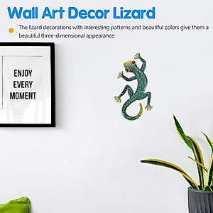YARNOW Gecko Wall Decoration Garden Lizard Wall Art Metal Outdoor Wall Decor Gecko Sculpture for Home Office Garden Wall Decoration