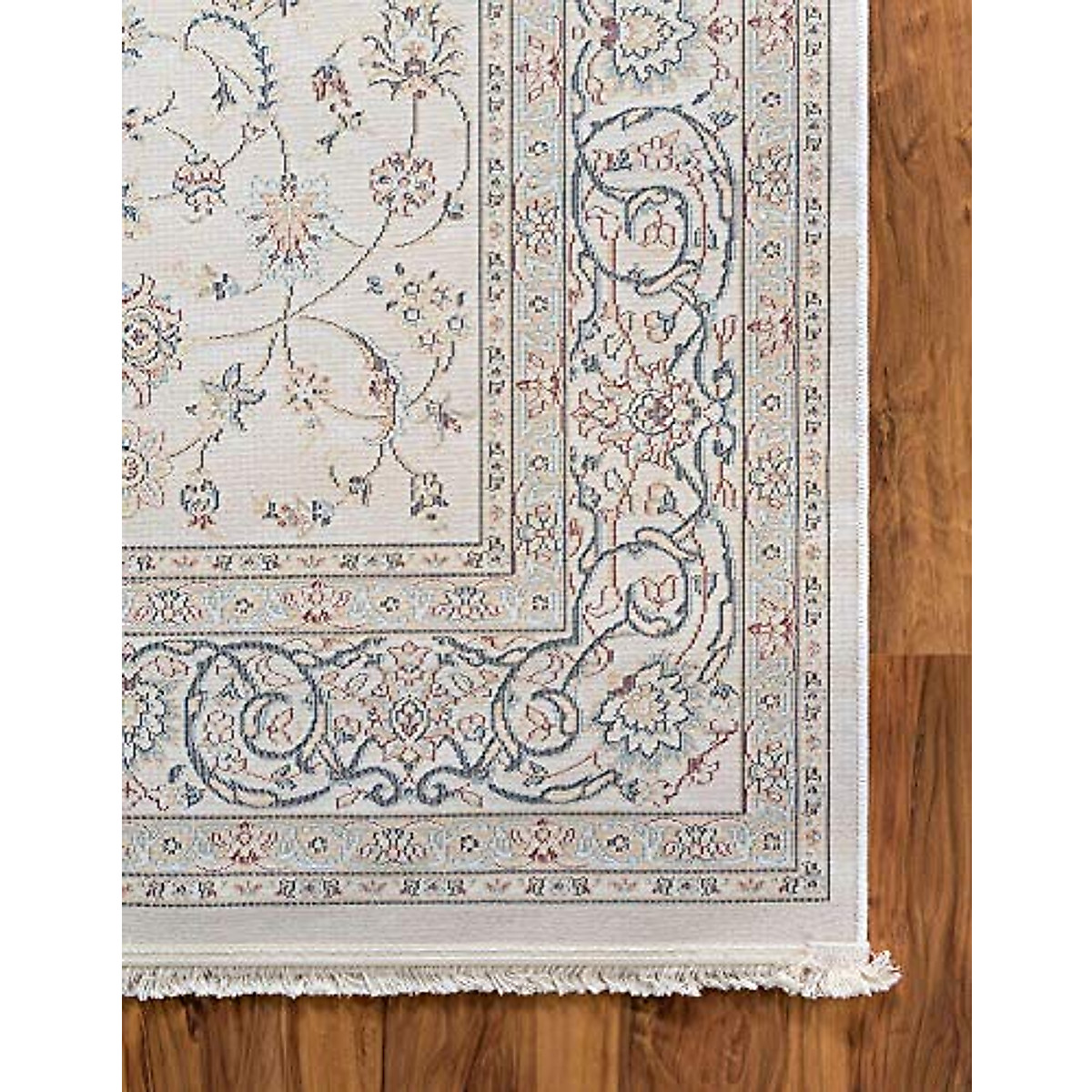 Unique Loom Narenj Collection Area Rug - Leeds (3' x 13' 1" Runner, Ivory/ Blue)