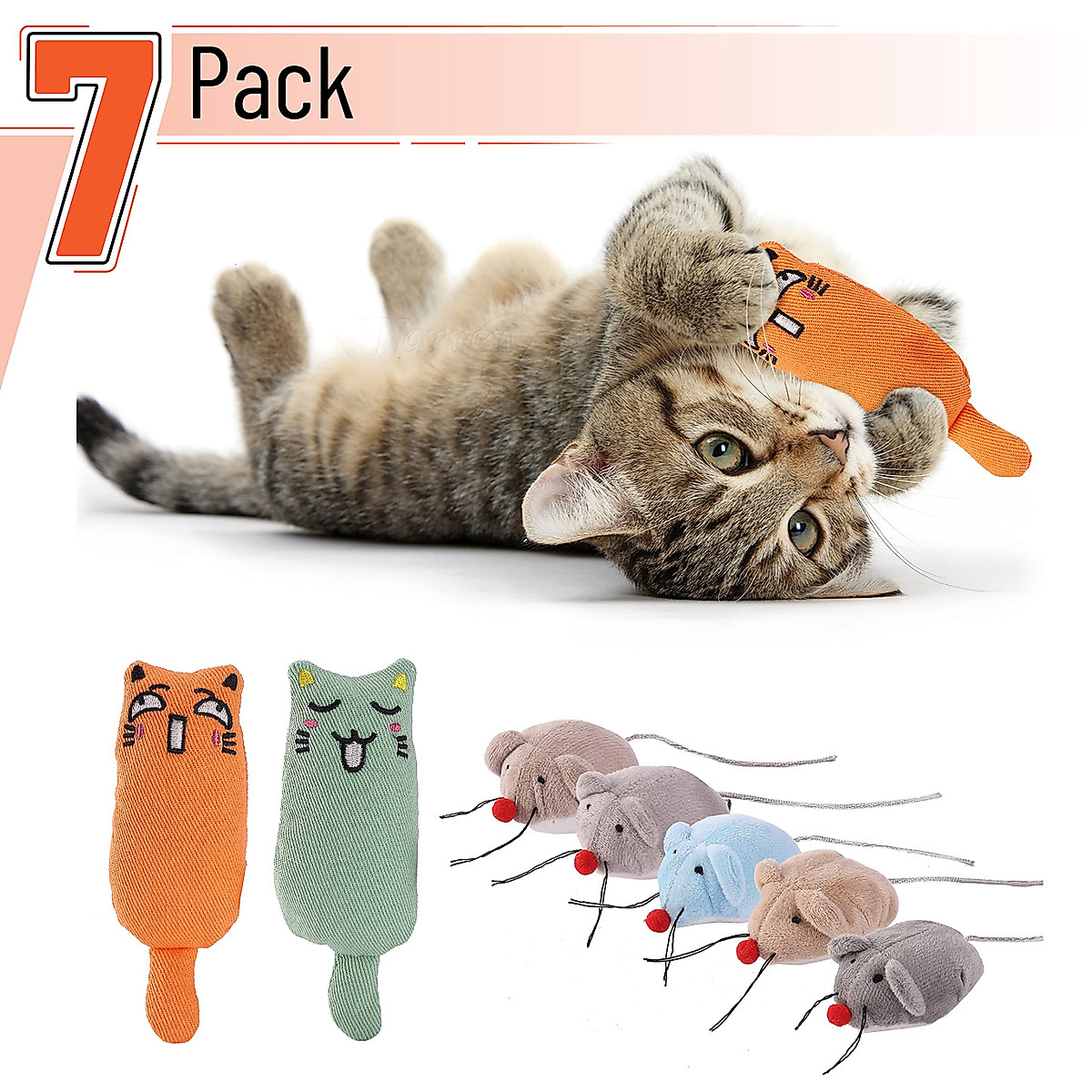 Mr. Pen- Catnip Toys, 7 Pcs, Mouse Cat Toy, Catnip Toys for Indoor Cats, Cat Nip Toys, Catnip Toys for Cats, Mouse Toy for Cats, Cat Toy Mouse, Toys with Catnip, Cat Toys Mice