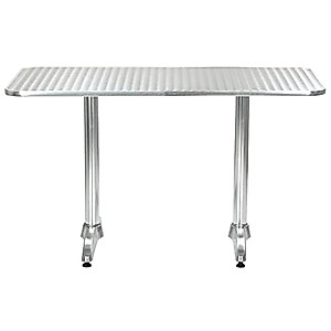 QZZCED Patio Table Silver 47.2"x23.6"x27.6" Aluminum,Outdoor Table,Outdoor Patio Table,Patio Table,Patio Dining Table,Suitable for Lawn,Patio,Balcony,Garden