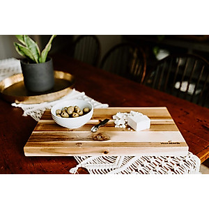Villa Acacia Raw Wood Slab Serving Platter, Extra Long 22 Inches for Bread Board or Cheese Tray, Single, 22 Inch