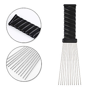 Folansy Wave Style Afro Comb, Metal African American Pick Comb Hairdressing Styling Tool for Hair Styling