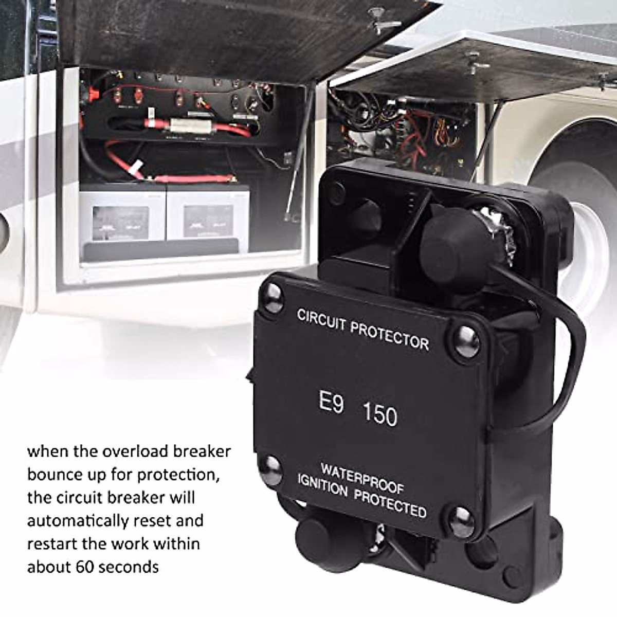 150 Amp Circuit Breaker 32V Auto Reset Power Protect Breaker for Boat RV Truck Battery