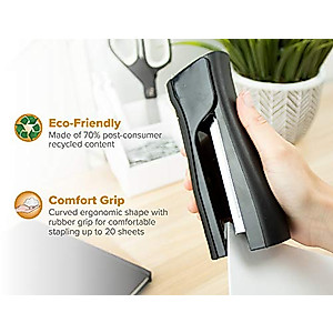Bostitch Office Bostitch Dynamo Stand-Up Stapler with Built-in Pencil Sharpener, Includes 210 Staples, Staple Remover and Staple Storage, Black