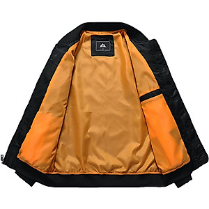 MOERDENG Men's Lightweight Bomber Jacket Outdoor Windbreaker Varsity Jacket Softshell Coat