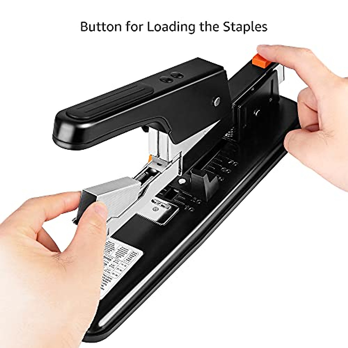 Amazon Basics Heavy Duty Stapler, 90 Sheet High Capacity, Large Office Stapler with 1000 Staples, Black
