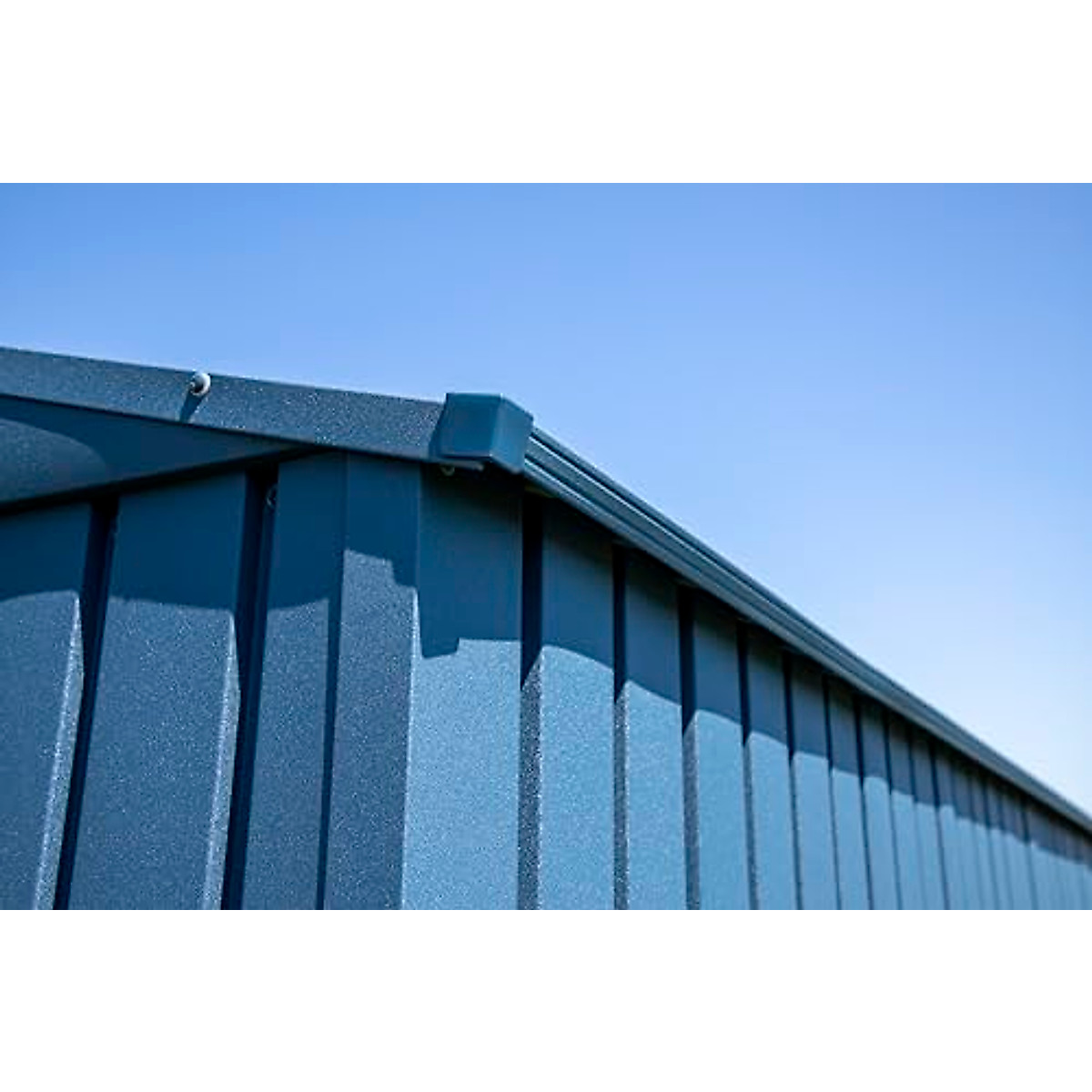 Arrow Shed Elite 14' x 16' Outdoor Lockable Gable Roof Steel Storage Shed Building, Blue Grey