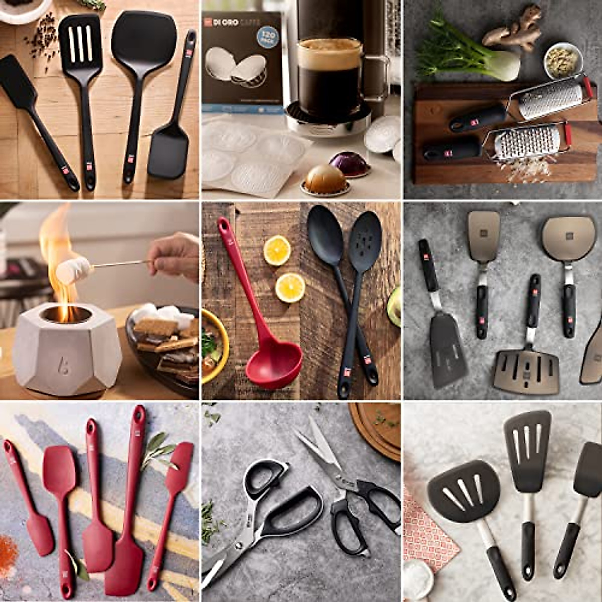 DI ORO Silicone Spatula Set - Rubber Kitchen Spatulas for Baking, Cooking, & Mixing - 600°F Heat-Resistant & BPA Free Silicone Scraper Spatulas for Nonstick Cookware - Dishwasher Safe (3pc, Black)