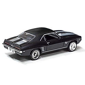 Tianmei 1:32 Scale Supercar Styling Alloy Die-Cast Car Model Collection Decoration Ornaments, Kids Play Vehicle Toys with Pull Back Action and Open Doors (Camaro 1969 - Black)