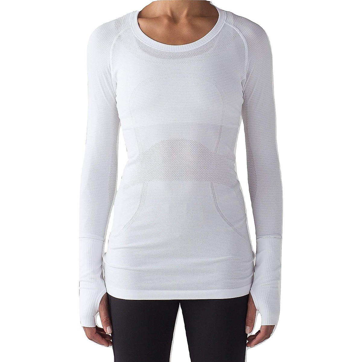 Lululemon Swiftly Tech Long Sleeve Crew (Heathered White, 10)
