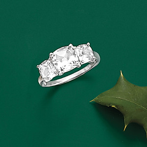 Ross-Simons 4.50 ct. t.w. White Topaz 3-Stone Ring in Sterling Silver. Size 7