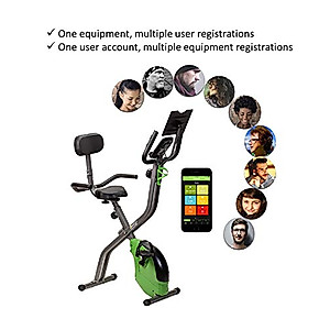 ShareVgo Bluetooth Smart Folding Semi Recumbent Magnetic Upright Exercise Bike with free APP for Indoor Bike Workout Log and Track, Backrest, Pulse Sensors and Tablet Holder - SXB1000