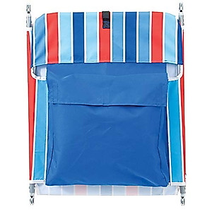 Rio Beach Portable Folding Backpack Beach Lounge Chair with Backpack Straps and Storage Pouch , Blue and Red, 8.5 lbs