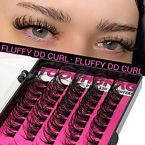 Cluster Lashes Fluffy Individual Lash Clusters DD Curl DIY Russian Lash Extensions Wispy Eyelash Clusters Eyelash Extension at Home by TOOCHUNAG