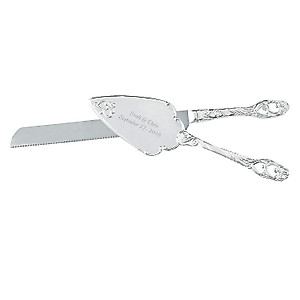 Fun Express Personalized Embossed Heart Wedding Cake Knife & Server Set - Home Decor - 2 Pieces