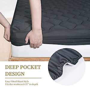 Bundle Safe and Sound Waterproof Quilted Mattress Pad + Grey Waterproof Mattress Pad