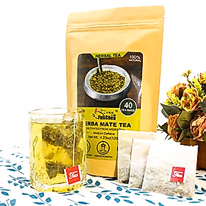FullChea - Yerba Mate Tea Bag, 40 Teabags, 3g/bag - Unsmoked, Cultivated From Argentina - Rich In Antioxidants And Plant Nutrients