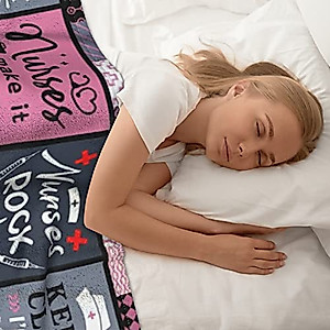 KJACGAD Nurse Gifts for Women, Rn Gifts for Nurses, Nurse Practitioner Gifts for Women, Nursing School Gifts for New Nurses, Nurse Appreciation Gifts, Nurse Graduation Gift Throw Blankets 60x50 Inch