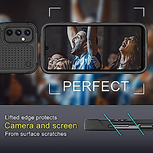 PULEN for Samsung Galaxy A14 5G Case with Screen Protector,PC+Soft Bumper Dual Layer [Military Grade][Non Slip Texture][Anti-Fingerprints] Heavy Duty Shockproof Protective Cover-Black