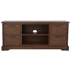 SAFAVIEH Home Collection Filbert Brown 4-Drawer Entertainment Media Stand up to 55" Flatscreen TV (Fully Assembled)