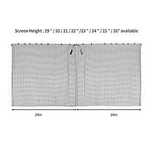 Copgge Fireplace Mesh Screen Curtain 2 Replacement Black Metal Hanging Mesh Curtain Fireplace Spark Guard Iron Mesh Fireplace Cover Fireplace Safety Mesh 24" High X 24" Wide with Pulls