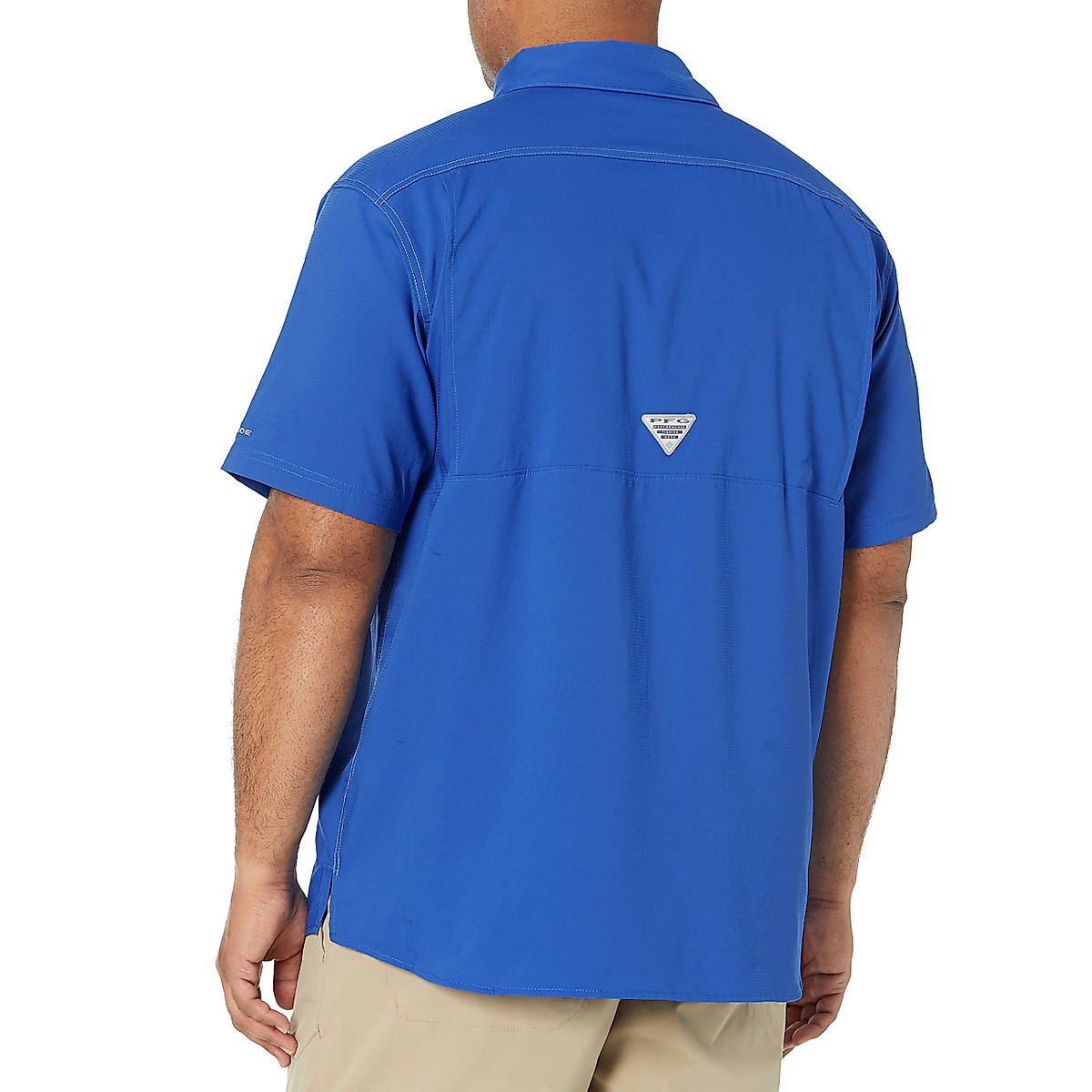 Columbia Men's Low Drag Offshore Short Sleeve Shirt, UPF 40 Protection, Moisture Wicking Fabric, Vivid Blue, X-Large