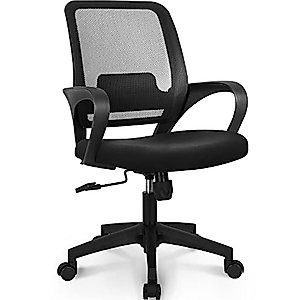 neo chair Office Chair Ergonomic Desk Chair Mesh Computer Chair Lumbar Support Modern Executive Adjustable Rolling Swivel Chair Comfortable Mid Black Task Home Office Chair, Black