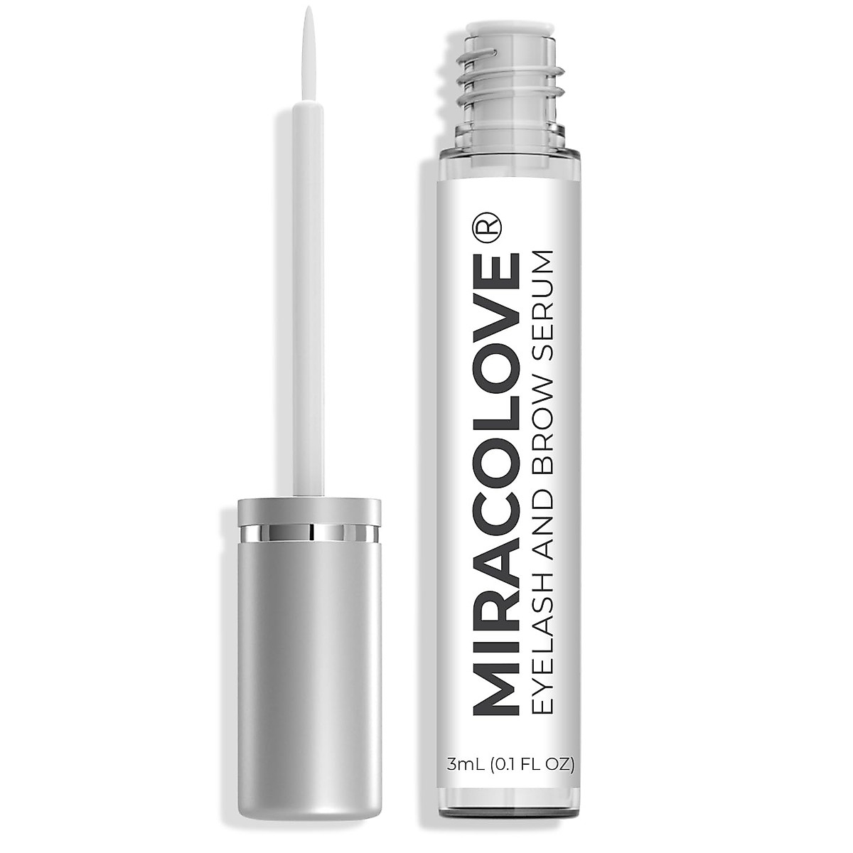 Miracolove Eyelash Serum, Lash Serum, Eyelash Growth Serum, Eyelash Serum and Eyebrow Growth Serum, Eyelash Enhancer for Longer, Thicker and Fuller Eyelash & Eyebrow, Grow Longer Fuller Eyelashes - 3mL