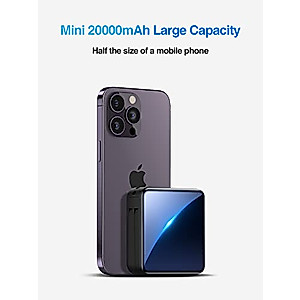 POWMYMTO 20000mAh Power Bank Portable Charger Battery Pack,Output 2A Charging with Built-in 2 USB-C Removable Charging Cables Led Display for iPhone 14 13 12 11 Pro,Samsung S21 LG and More