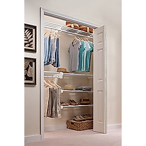 EZ Shelf DIY Expandable Closet Shelf and Rod - 41.5” - 74” -White- Mounts to 1 Sidewall and Backwall