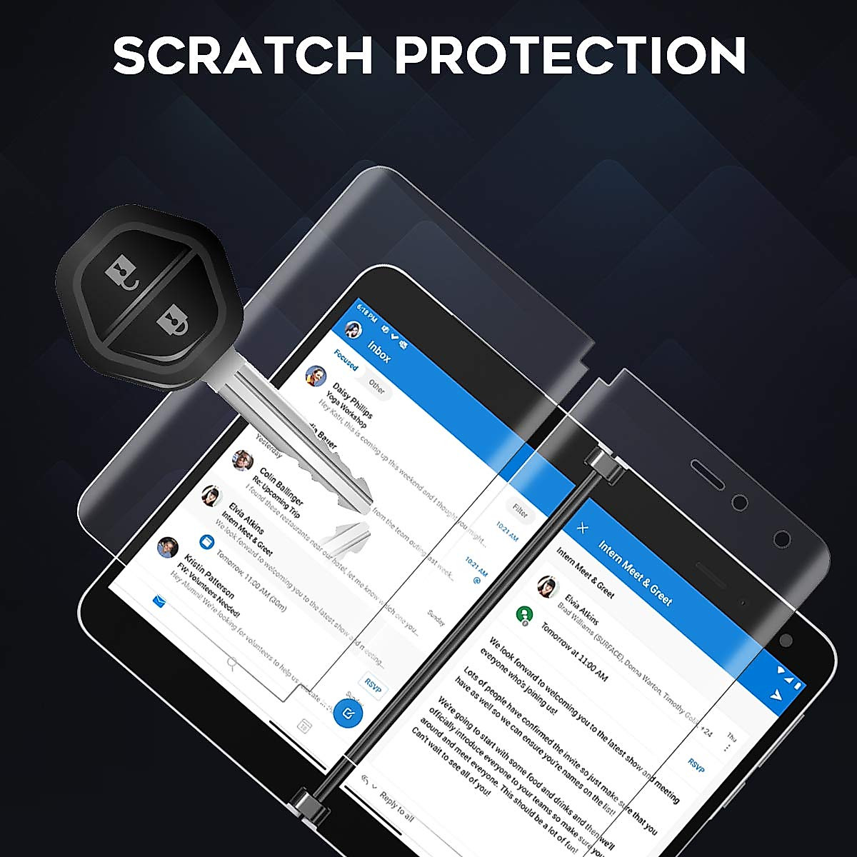 (3 Pack) Orzero Compatible for Microsoft Surface Duo (Premium Quality) Edge to Edge (Full Coverage) Screen Protector, High Definition Anti-Scratch Bubble-Free (Lifetime Replacement)