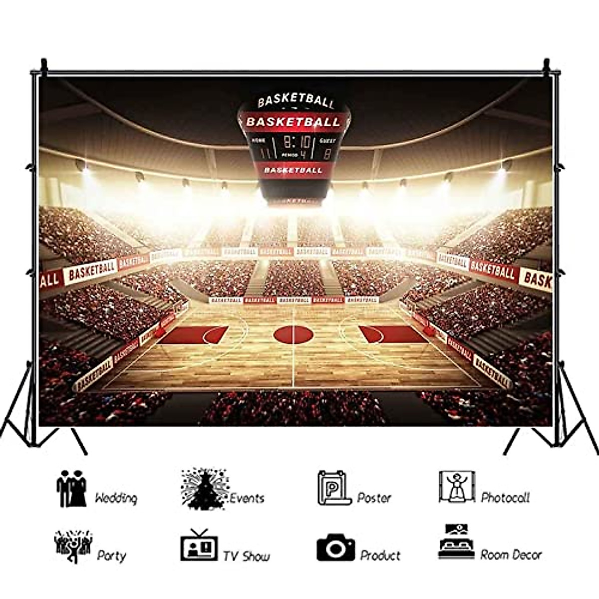 Basketball Court Backdrop 7x5ft Sports Photo Background for Basketball Game Party Video Studio Props Photo Props BT020…………
