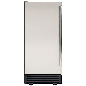 DUURA DI50P 65Lb Premium Clear Ice Cube Maker Machine with Drain Pump Blue LED and Energy Star Built-In Undercounter or Freestanding Household Residential or Commercial Use, 15 Inch Wide, Silver