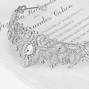 YISSION Silver Crown and Tiara Crystal Tiaras Queen Crowns for Women Girls Birthday Tiara Princess Crown Bridal Hair Accessories for Wedding Prom Party Cosplay