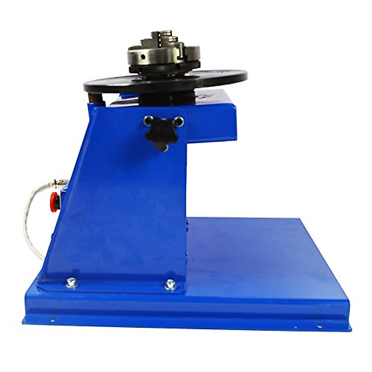 PreAsion 10KG Welding Positioner Turntable with 80mm Chuck Rotary Table Workbench 3 Jaw Chuck Diameter 180mm 0-90º for Circle Work Welding Equipment Positioning Welder 110V