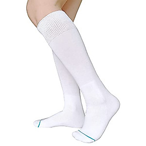 VEIGIKE Socks Liner for Orthopedic Walking Boots Walker Brace Shoe,Medical Tube Socks Under Air Cam Walkers and Fracture Boot Cast Surgical leg Cover White 2 Pairs