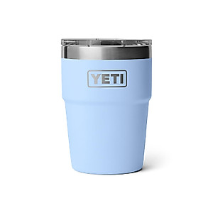 YETI Rambler 16 oz Stackable Tumbler, Vacuum Insulated, Stainless Steel with MagSlider Lid, Big Sky Blue