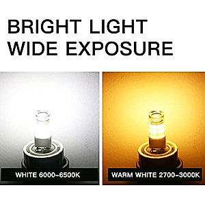 Sriomny 6 Pack G8 Led Bulb 2W Equivalent to 20W Halogen Bulb AC 120V, G8 Warm White 2700K, Transparent Shell, Bi-Pin Base, Not Dimmable, Light Bulbs