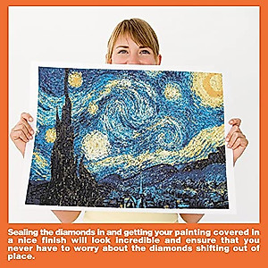 Diamond Painting Sealer, 5D Diamond Painting Glue Permanent Hold & Shine Effect Sealer, Fast-Drying, for 5D Diamond Painting & Puzzle Glue