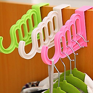 DOITOOL Plastic Hangers Peg Hooks Door Valet Hook Multi Hanging Hanging Holder Storage Hook Clothes Hanger for Bedroom Bathroom Cabinet Coats Jackets Hats Towels Over Door Hanger Over Door Hanger